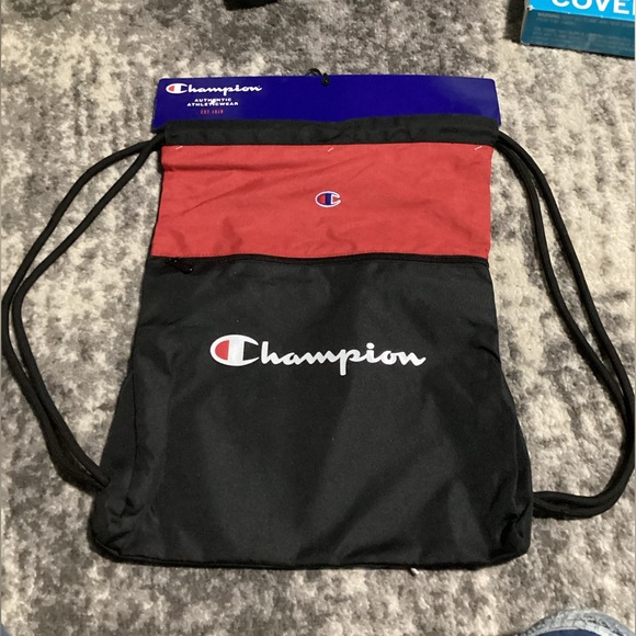 Champion | Bags | Champion Manuscript Carry Gym Sack Black And Red 8x14 ...